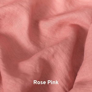 Softened Pink Linen Fabric by the Metre, OEKO Tex Certified Washed Pure ...