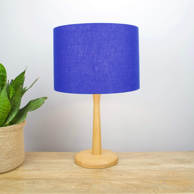 Linen Royal Blue Lampshade Cobalt Blue Lamp Shade Table Lamp | Etsy