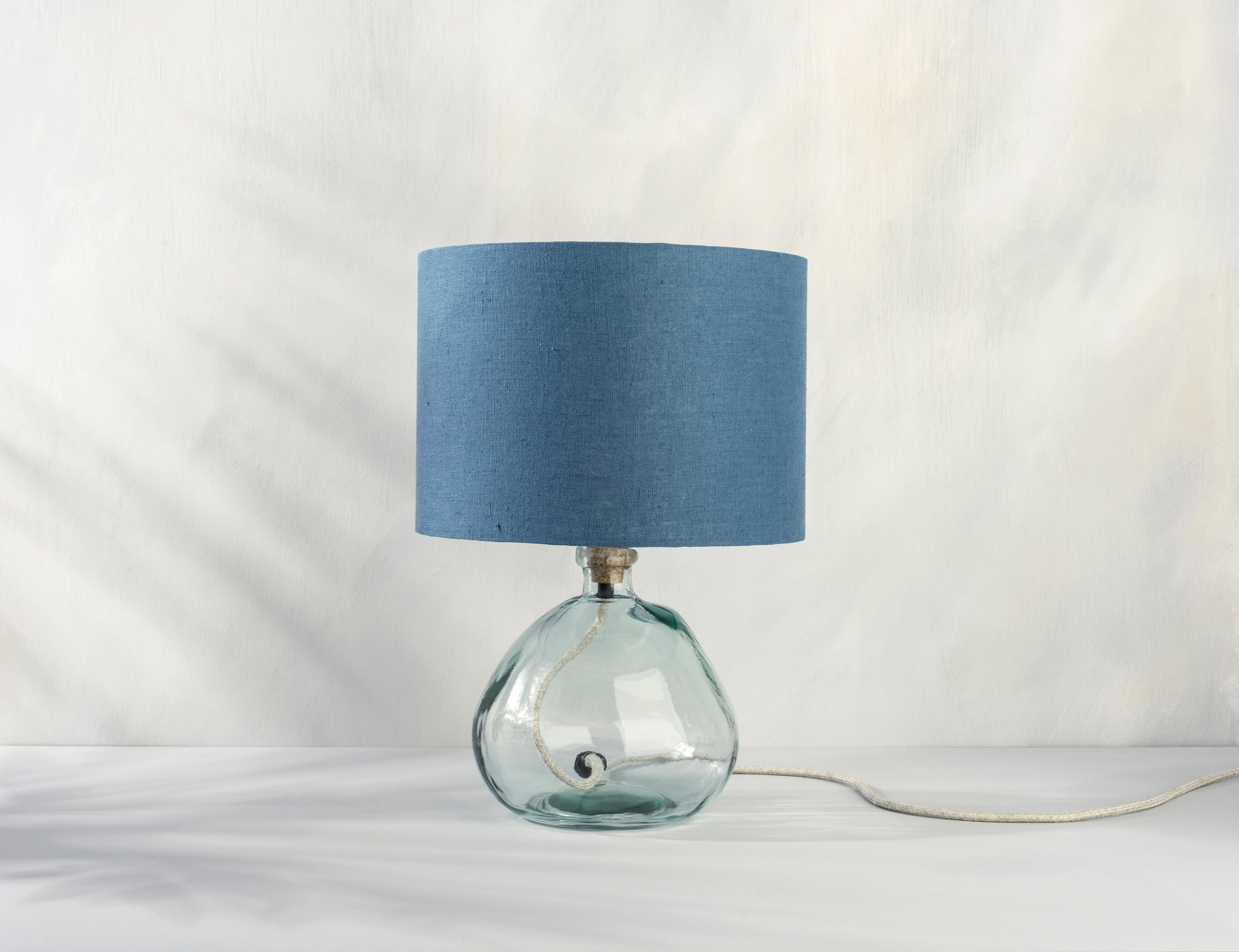 Linen Dusty Blue Lampshade for Table Lamp, Floor Lamp or Ceiling Light ...