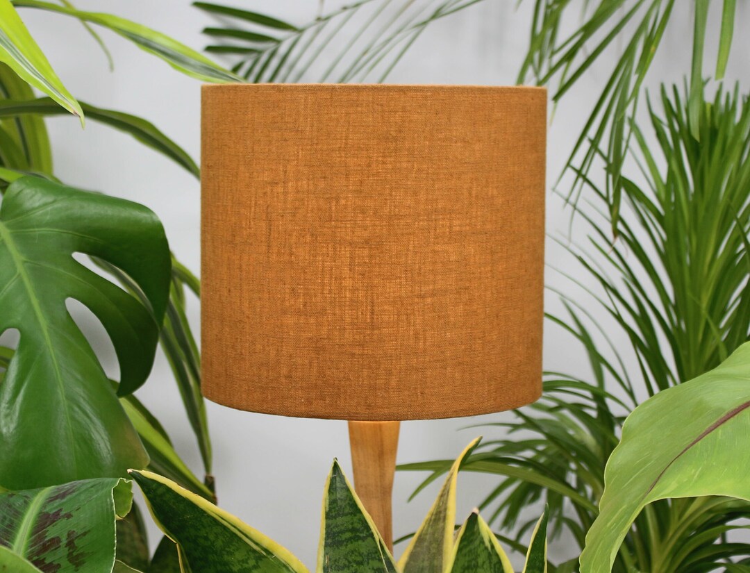 Linen Rust Lampshade, Rusty Orange Lampshade for Table Lamp, Floor or ...