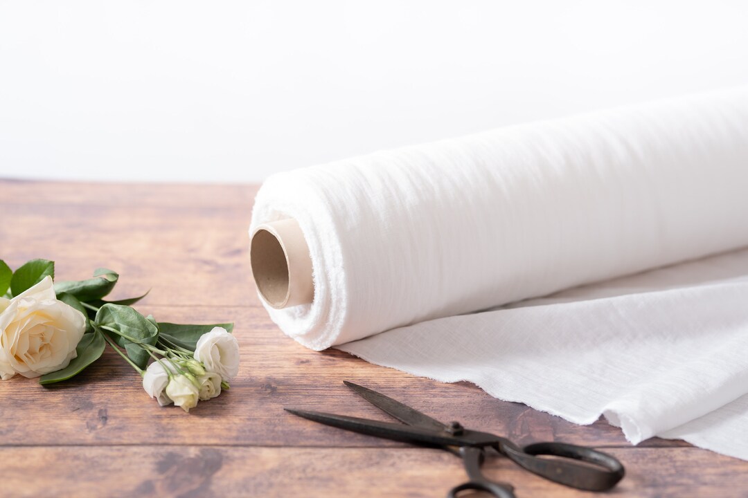 Bright White Linen Fabric by the Metre OEKO Tex Certified - Etsy