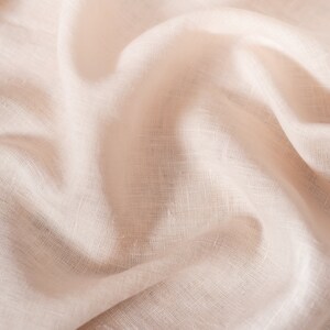 Light Cream Linen Fabric by the Metre, OEKO Tex Certified Washed and ...
