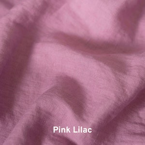 Softened Pink Linen Fabric by the Metre, OEKO Tex Certified Washed Pure ...