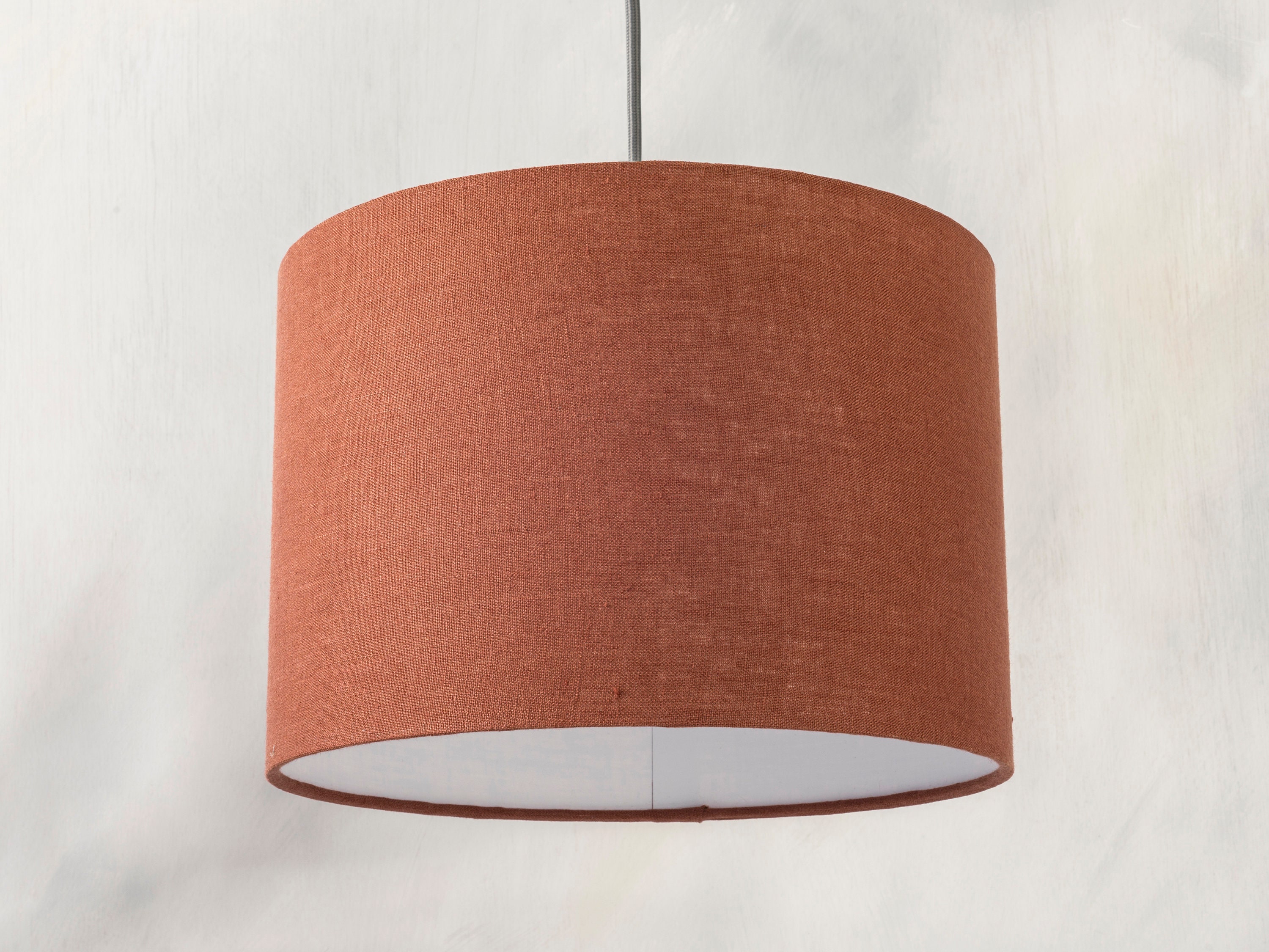 Linen Terracotta Lampshade, Rust Orange Lamp Shade for Floor Lamp ...