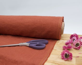 Orange Linen Fabric - Etsy