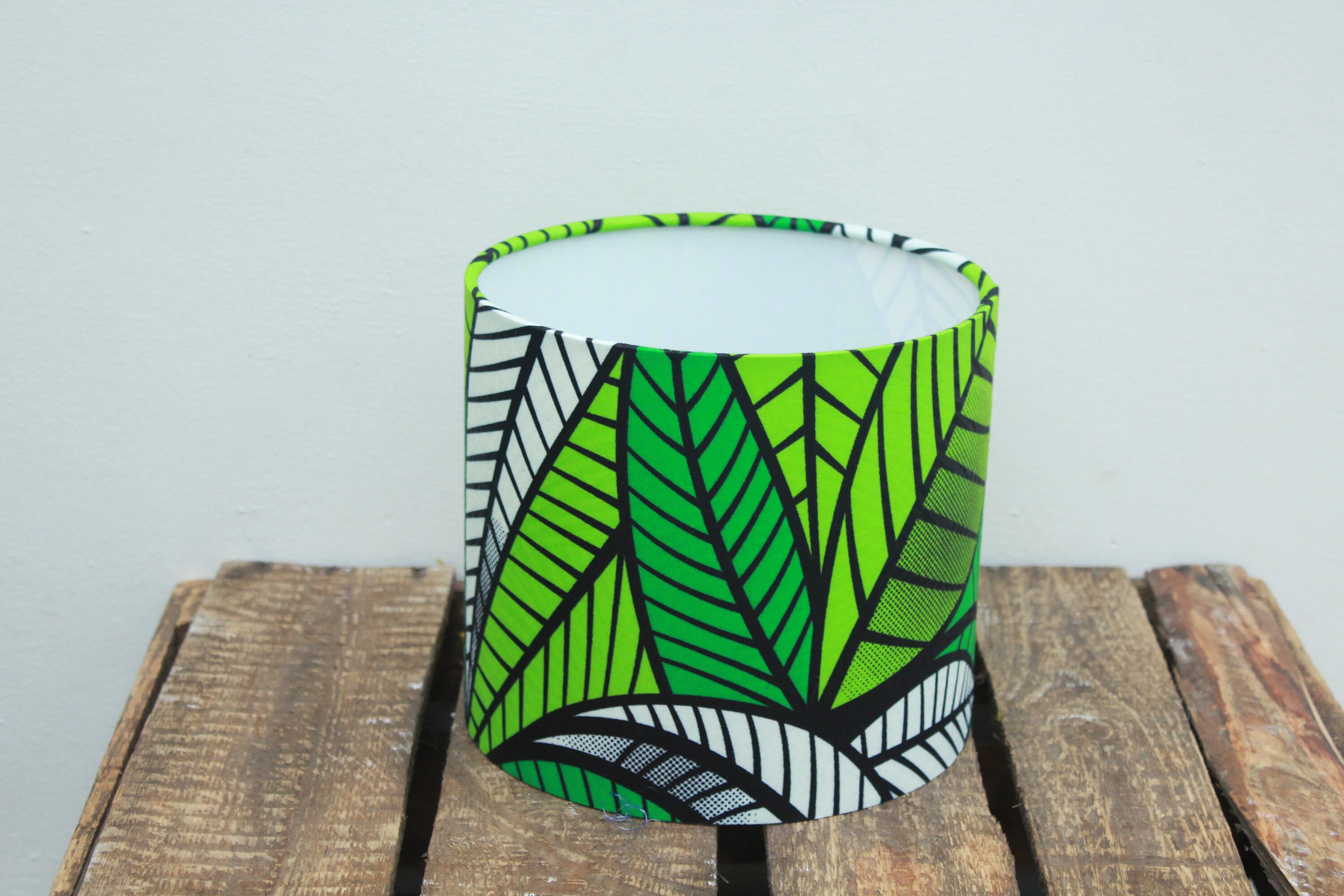 Green Leaf Lamp Shade Tropical Lampshade Wax Print Patterned | Etsy