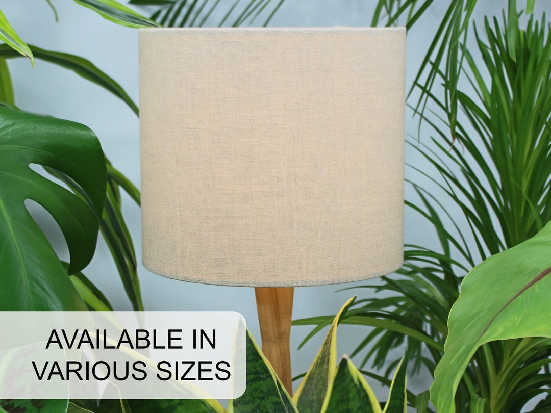 Natural Oatmeal Linen Lampshade, Drum Beige Lamp Shades for Table Lamp ...