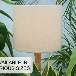 Natural Oatmeal Linen Lampshade, Drum Beige Lamp Shades for Table Lamp ...