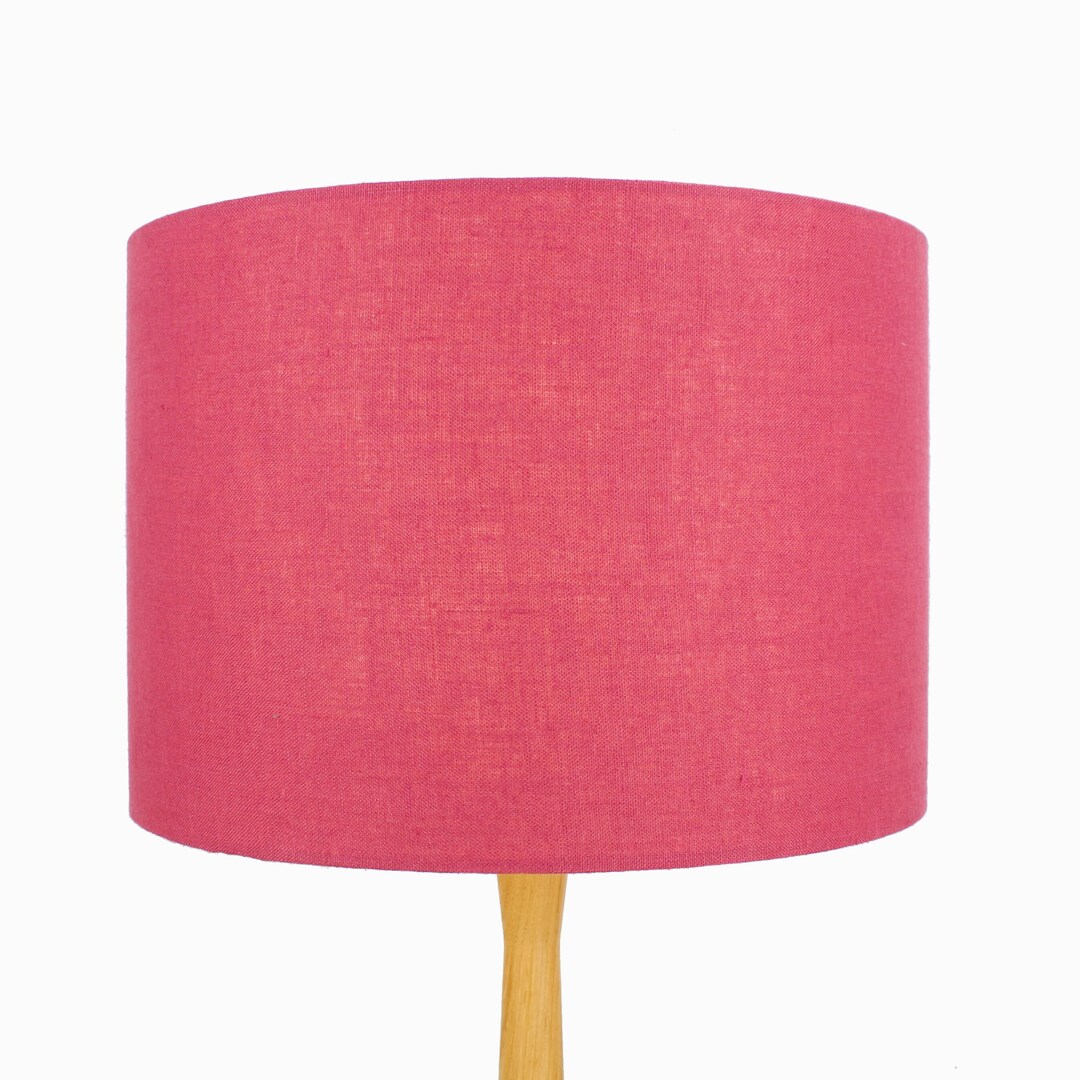 Linen Raspberry Lampshade, Drum Pink Lamp Shade for Table Lamps, Floor ...