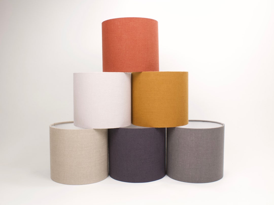 Natural Linen Lampshades, Earthy Tone Stonewashed Fabric Lampshades ...