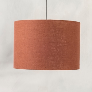Linen Terracotta Lampshade, Rust Orange Lamp Shade for Floor Lamp ...