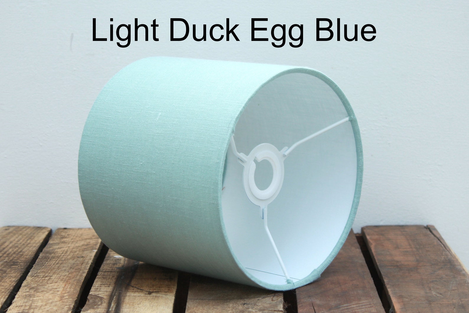 Blue Lampshades, Stonewashed Blue Linen Lamp Shades, UNO Drum Large ...