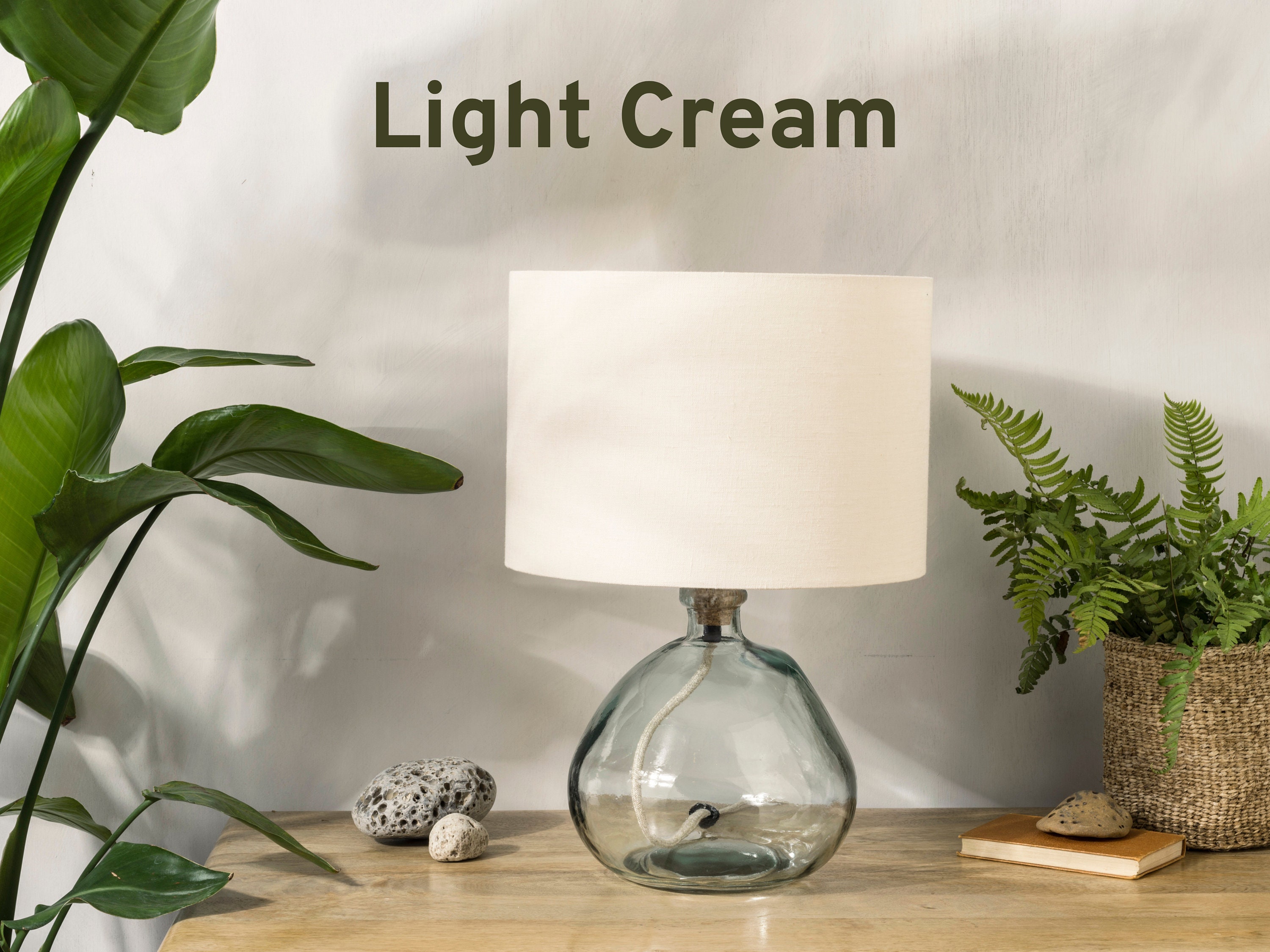 Natural Linen Lampshades, Earthy Tone Stonewashed Fabric Lampshades ...