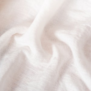 Off-white Linen Fabric by the Metre, OEKO Tex Certified Washed and ...