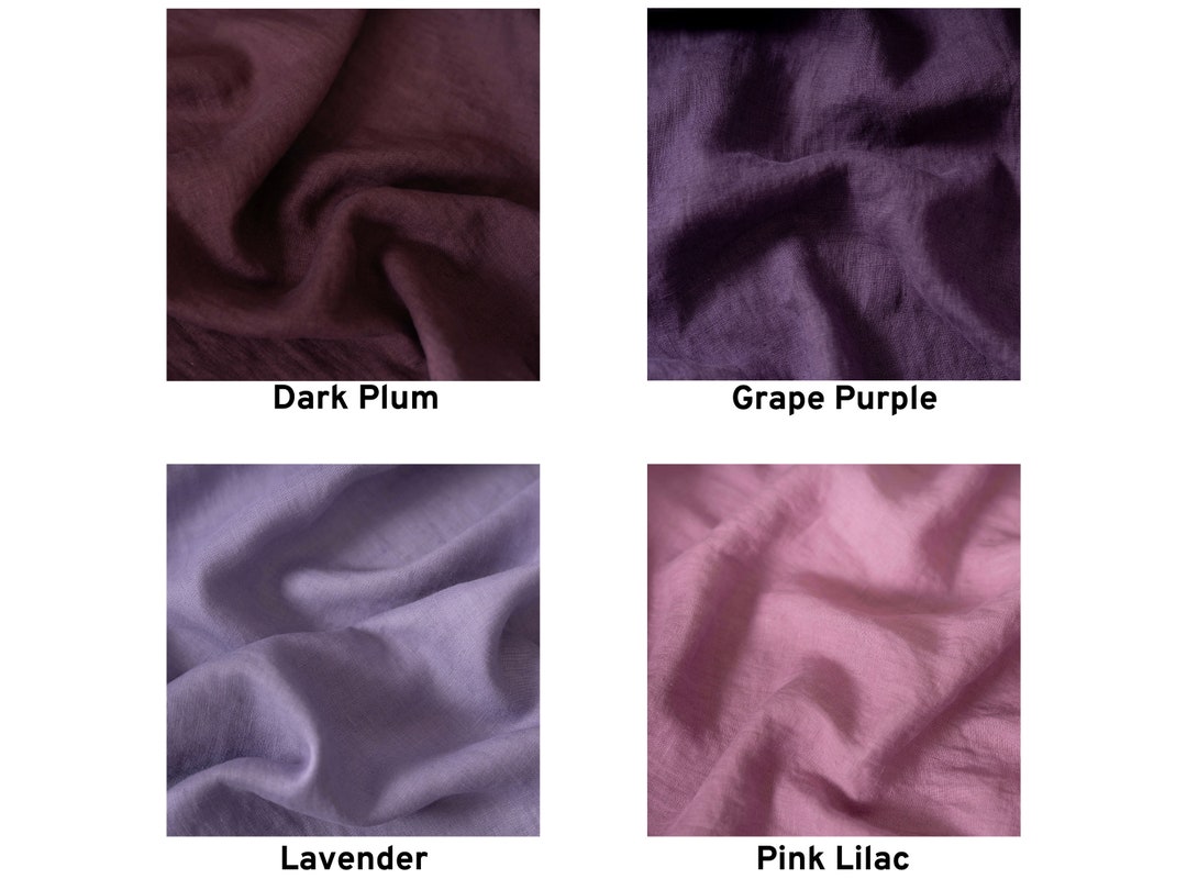 Purple Linen Fabrics by the Metre, Stonewashed Softened Lithuanian ...