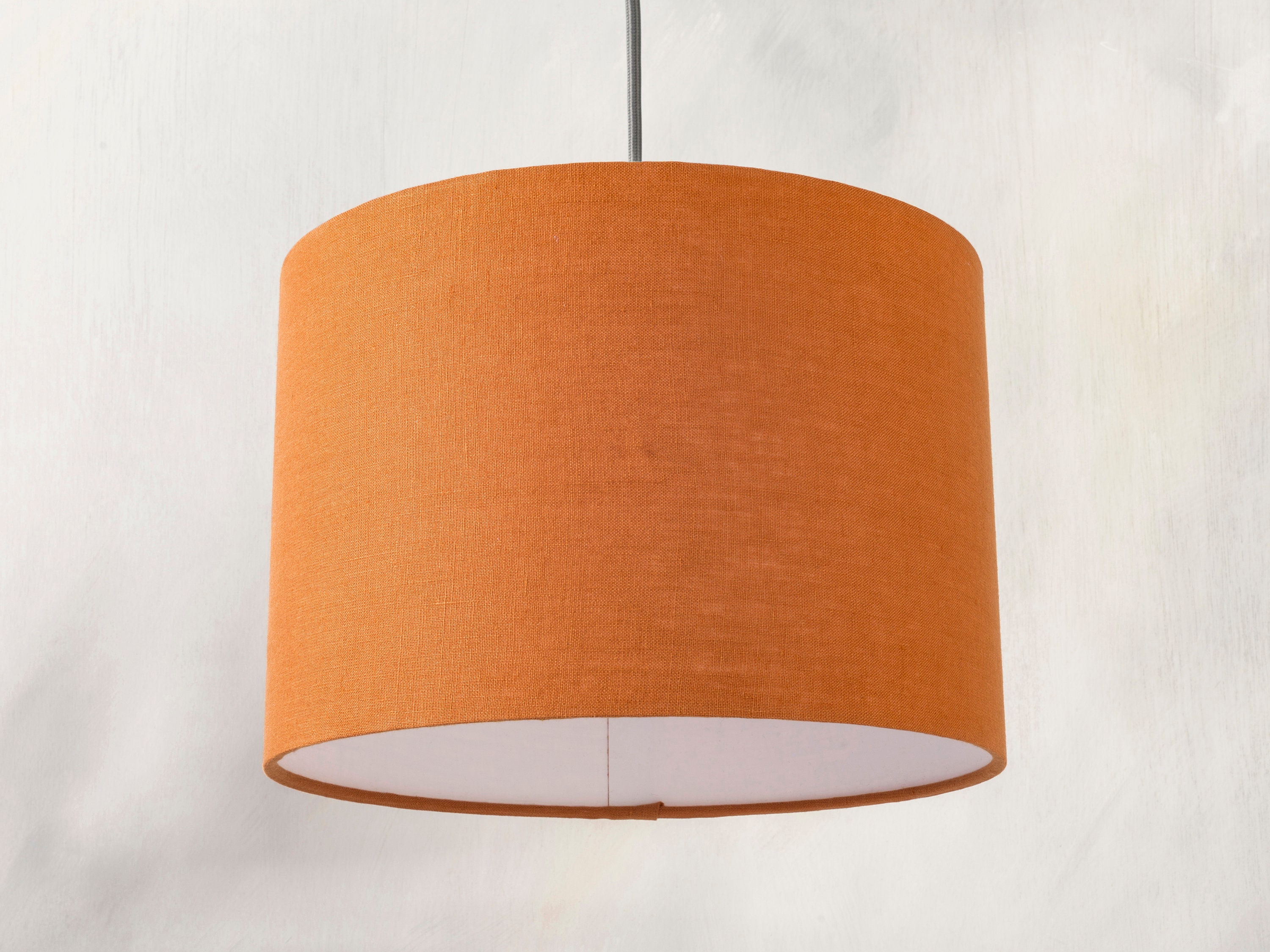 Linen Pumpkin Orange Lampshade, Orange Lamp Shade for Table Lamp, Floor ...