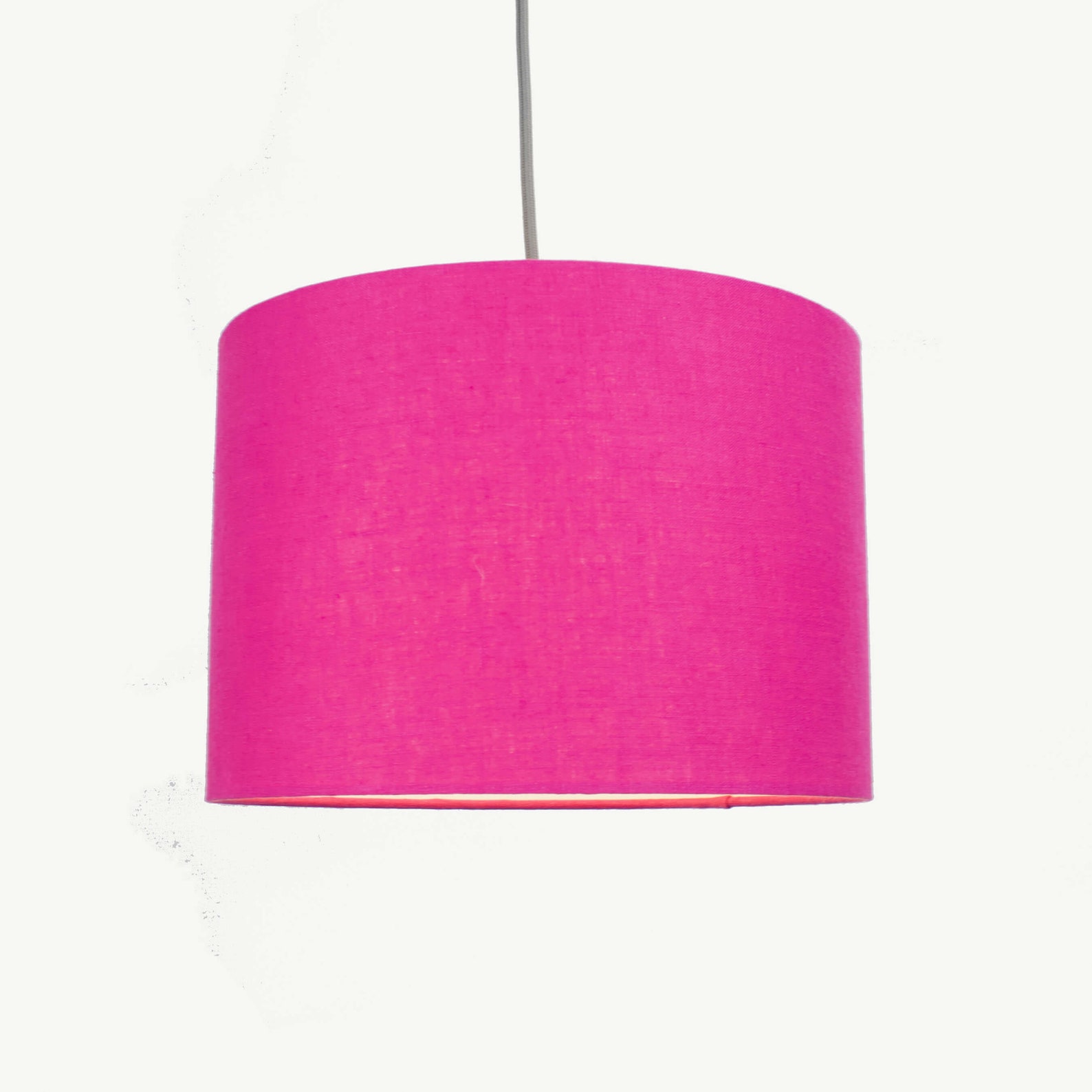 Linen Hot Pink Lamp Shade, UNO Drum Bright Fuchsia Pink Lampshade for ...