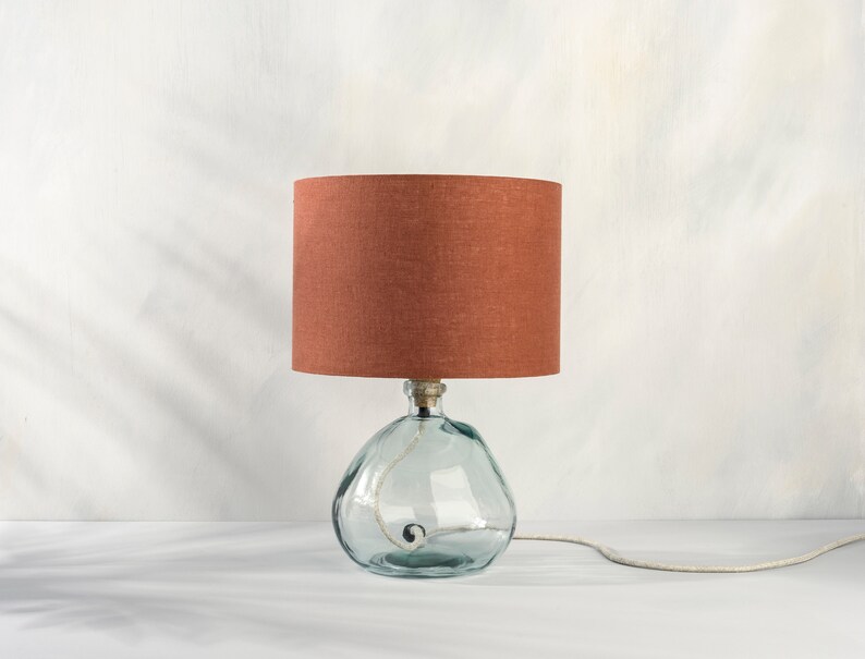 Linen Terracotta Lampshade, Rust Orange Lamp Shade for Floor Lamp ...