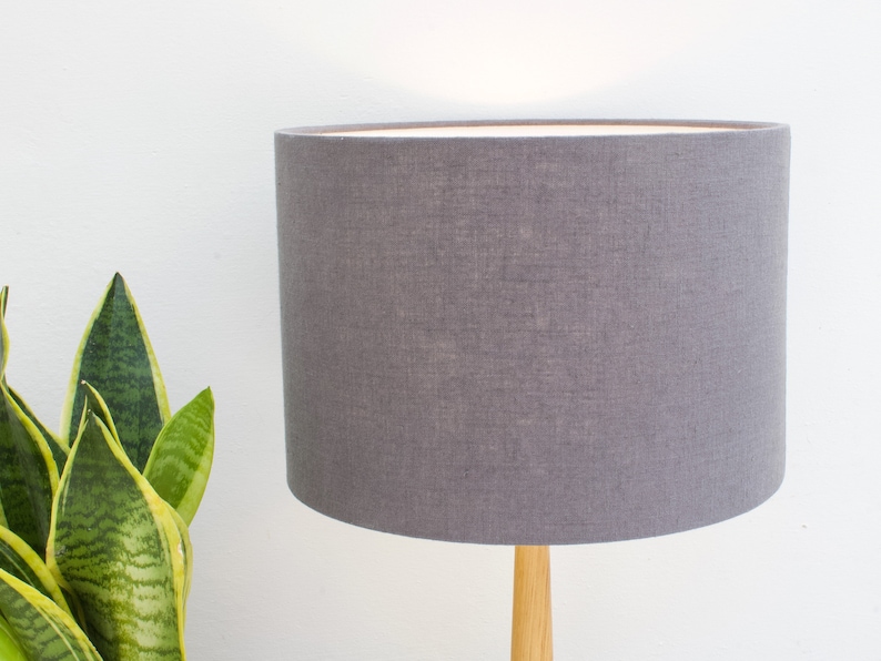 Linen Graphite Grey Lampshade Light Grey Lamp Shade for Table - Etsy