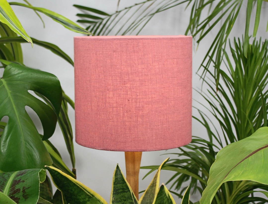 Linen Rose Pink Lamp Shade, Salmon Pink Lampshade for Table Lamp, Floor ...