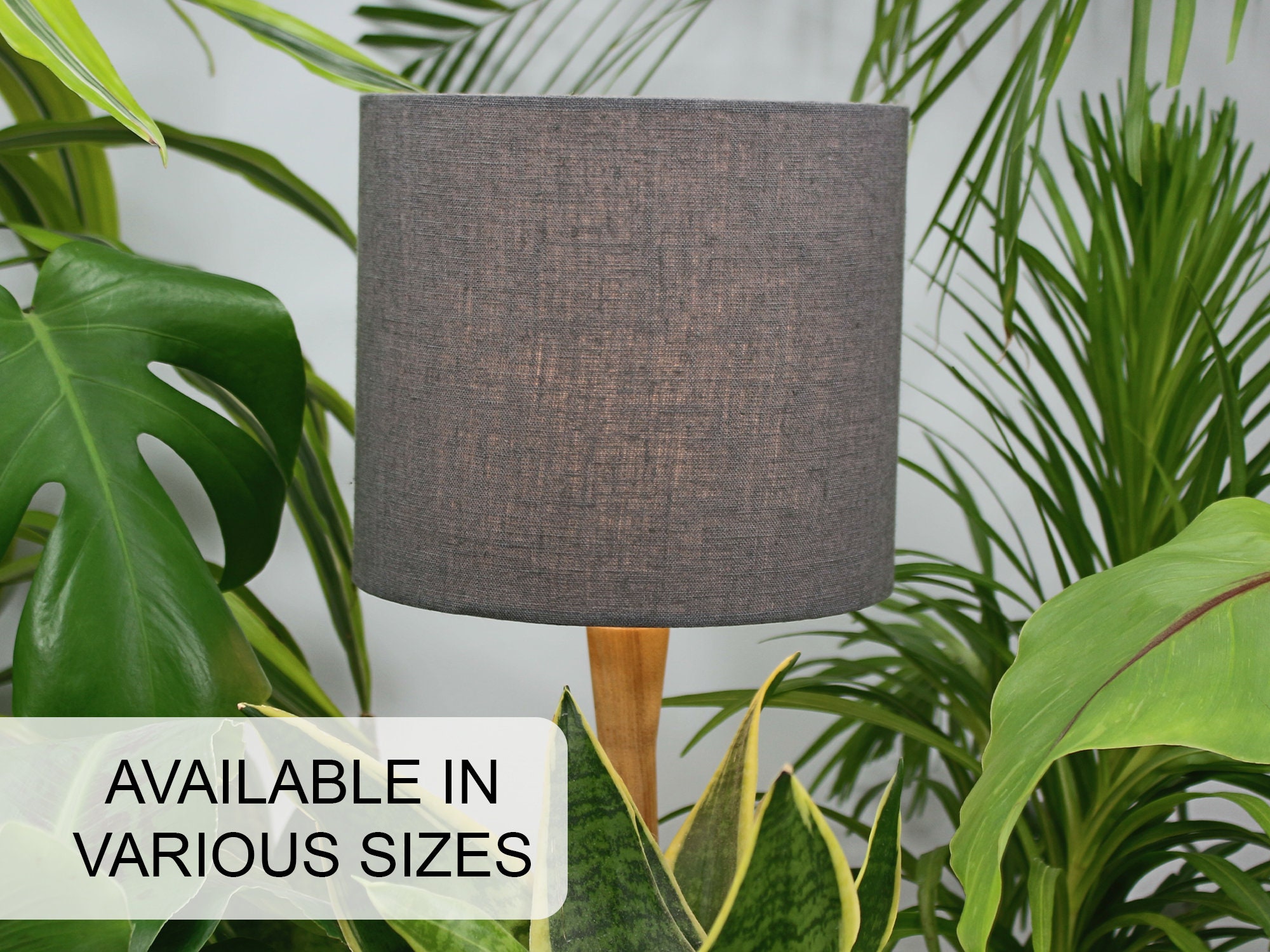 Linen Graphite Grey Lampshade Light Grey Lamp Shade for Table - Etsy