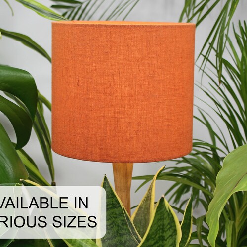 Linen Terracotta Lampshade Rust Orange Lamp Shade for Floor - Etsy