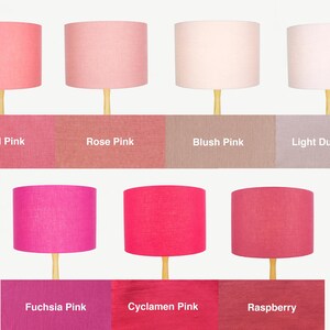 Linen Raspberry Lampshade, Drum Pink Lamp Shade for Table Lamps, Floor ...