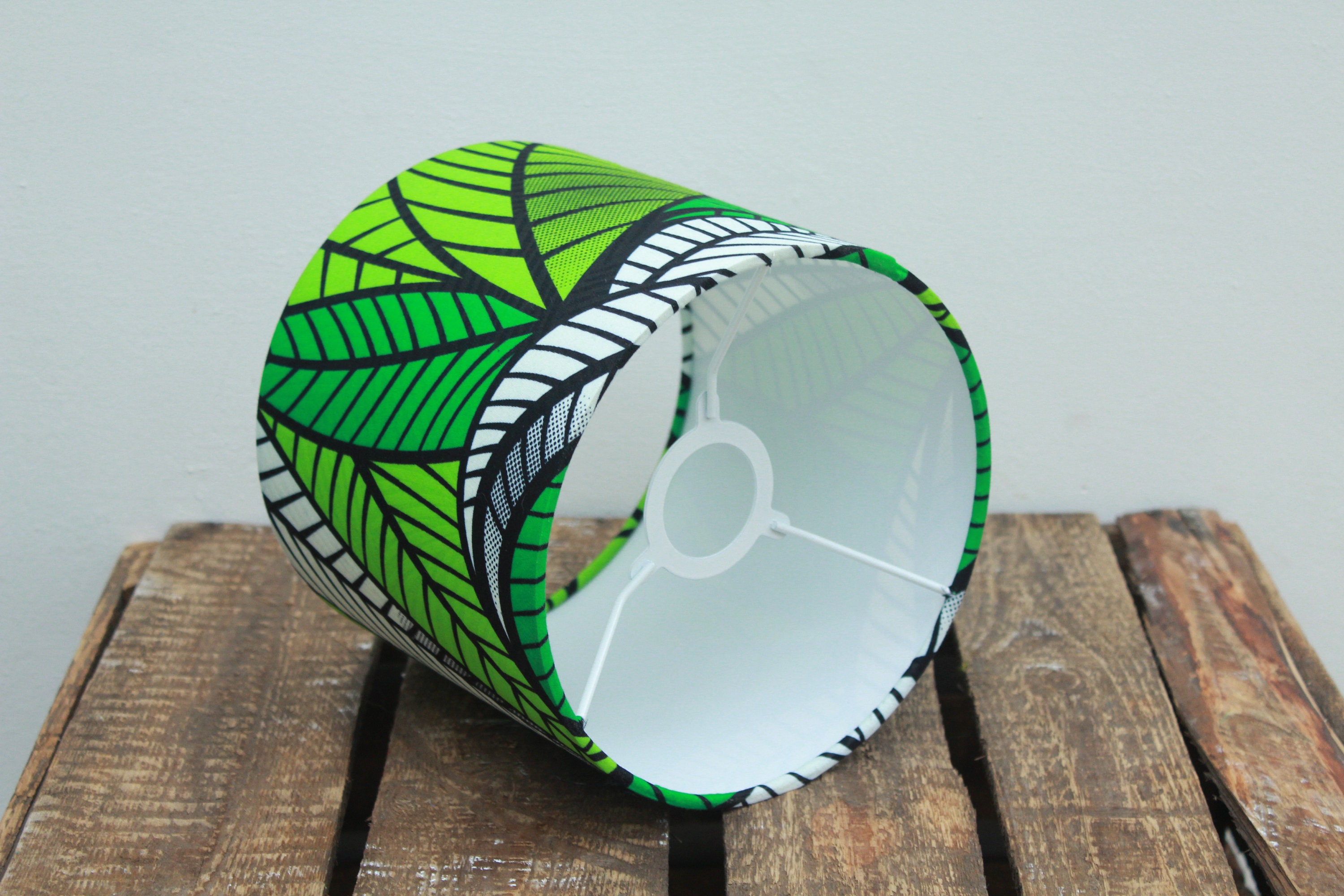Green Leaf Lamp Shade Tropical Lampshade Wax Print Patterned | Etsy