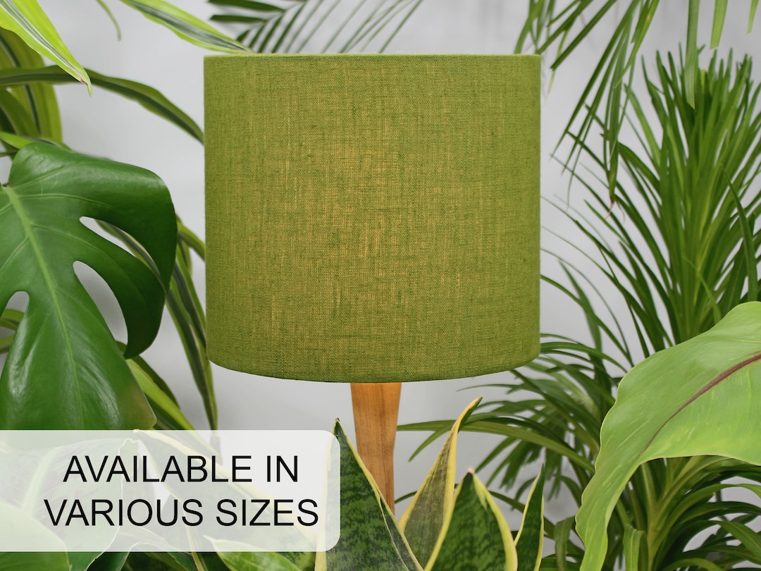 Linen Moss Green Lampshade, Green Lamp Shade for Table Lamp, Floor or ...