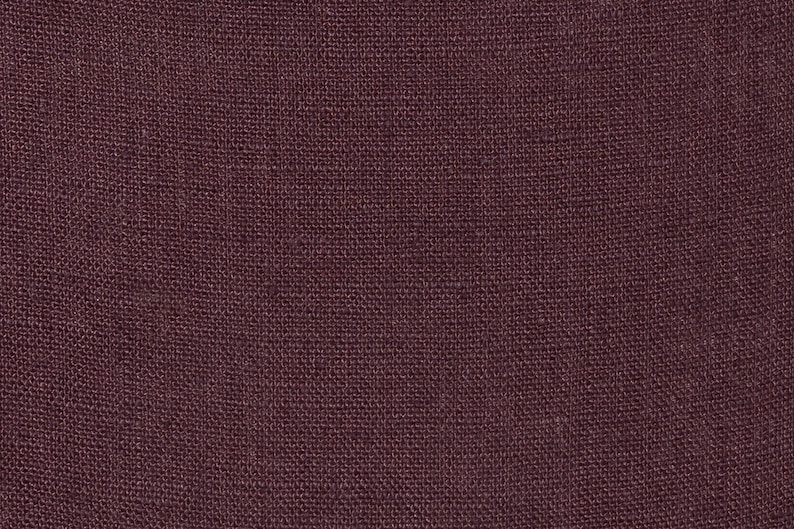Dark Plum Purple Linen Fabric by the Metre, OEKO Tex Certified Washed ...
