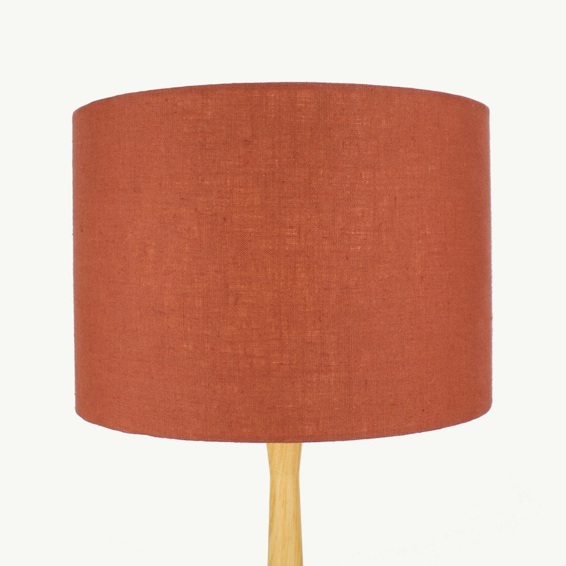 Linen Terracotta Lampshade Rust Orange Lamp Shade for Floor - Etsy
