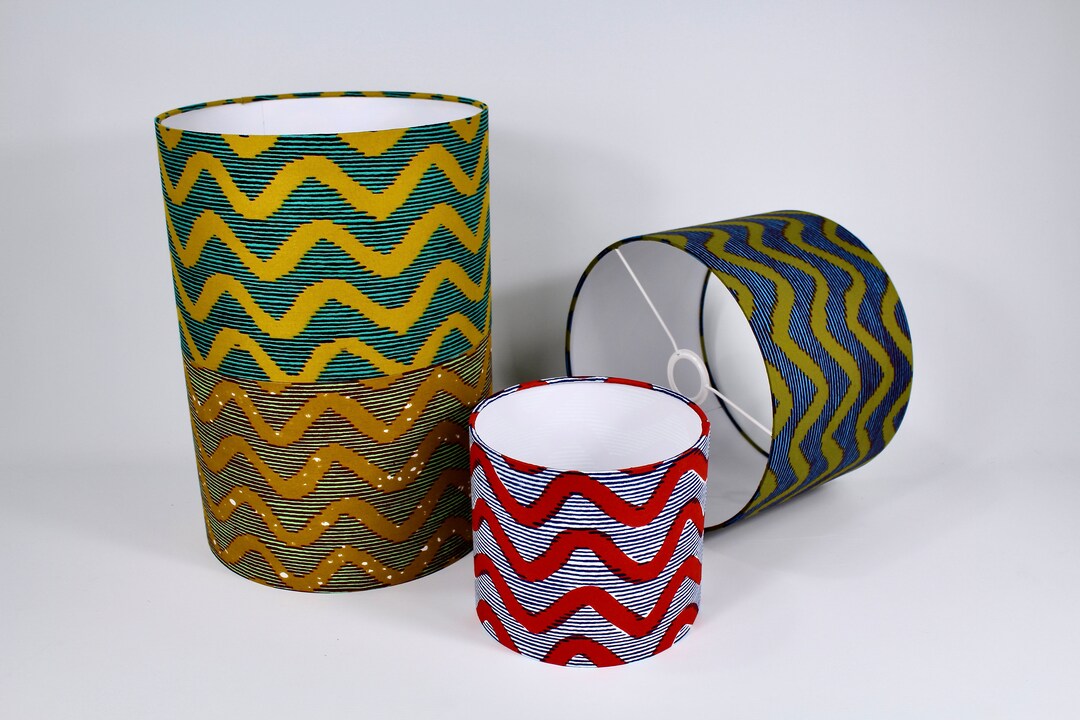 Wave Wax Print African Lamp Shades for Table Lamps, Floor Lamps and ...