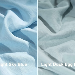 Blue Linen Fabric by the Metre, Softened Lithuanian Linen, OEKO-TEX ...