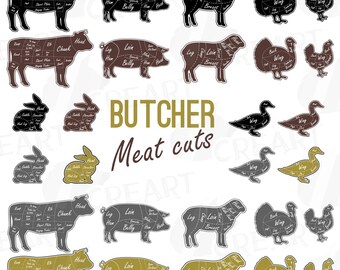 Pork butcher chart | Etsy