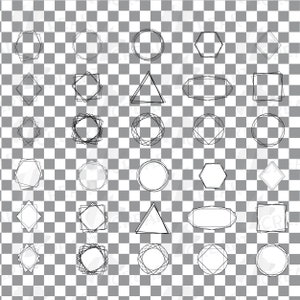 Geometric Lineal Black Frames Decor Clip Art. Elegant Wedding Frames ...