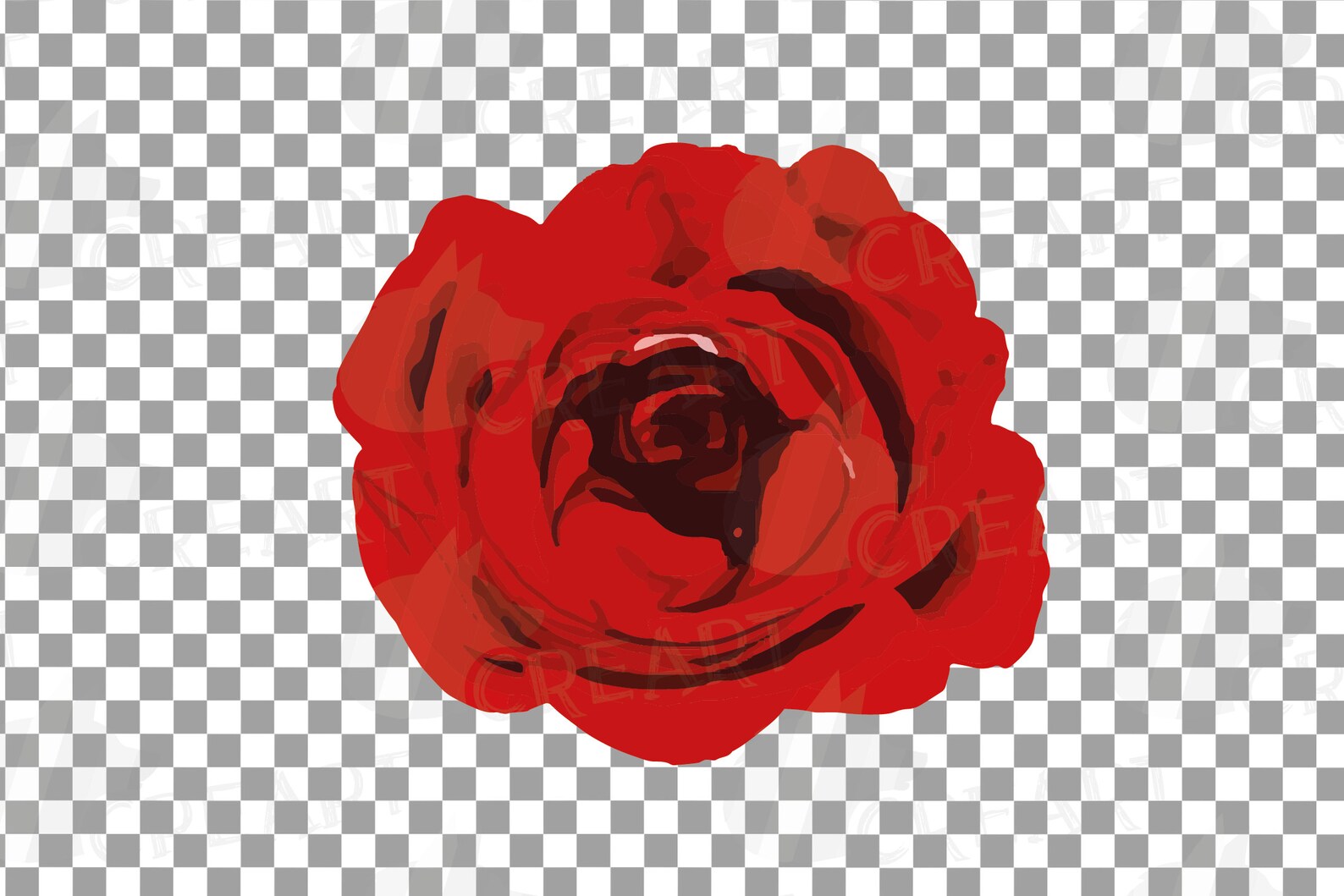 Watercolor True Red Roses and Green Leaves Invitation Clip Art | Etsy