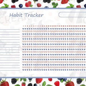 Printable Daily, Weekly and Monthly Trackers in Watercolor Forest Berry ...