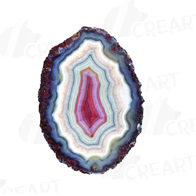 Agate Slice Watercolor Mineral Agate Slice Clip Art - Etsy Canada