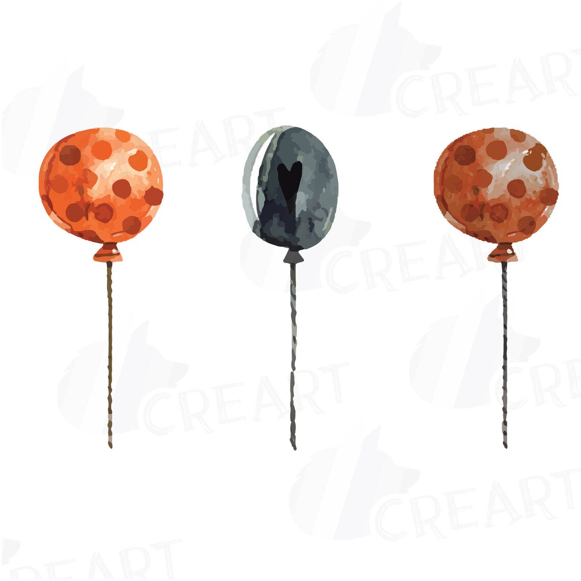 Watercolor Halloween Clip Art Pack. Halloween Candy Collection, Skulls ...