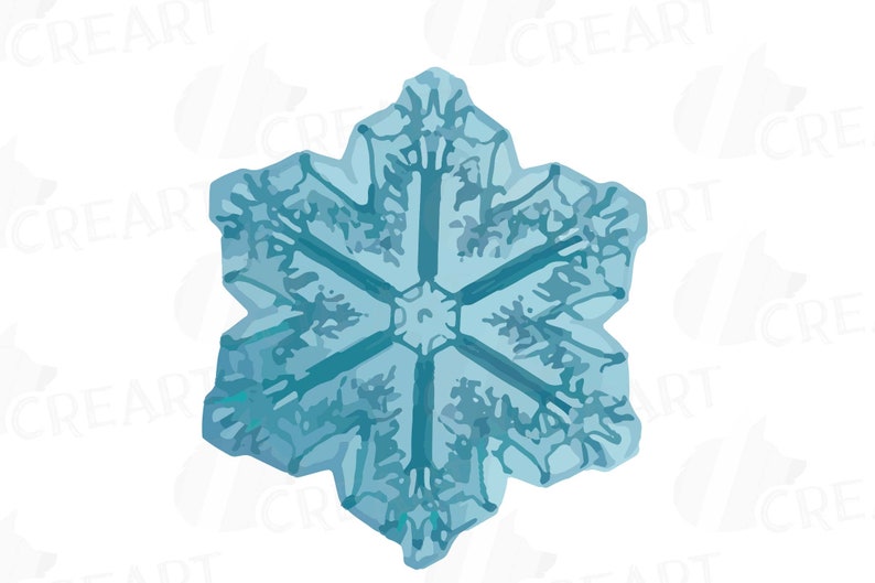 Watercolor Snowflakes Clip Art Hand Painted Snow Crystals | Etsy