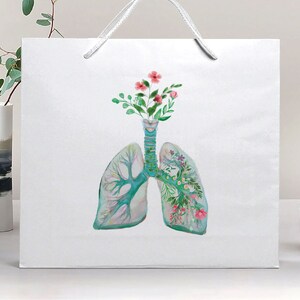 Floral Anatomical Lungs Decor Design. Floral Human Lungs Gift Art ...