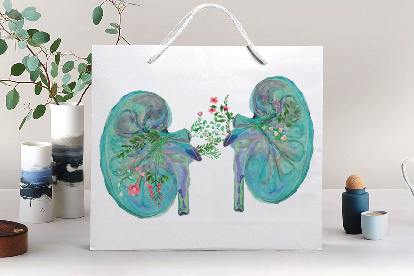 Floral Anatomical Kidneys Decor Design. Floral Human Kidney - Etsy
