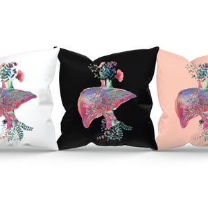 Floral Anatomical Liver Decor Design. Floral Human Liver Gift Art ...