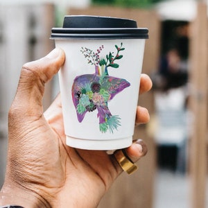 Succulent and Cactus Floral Anatomical Liver Decor Design. Floral Human ...