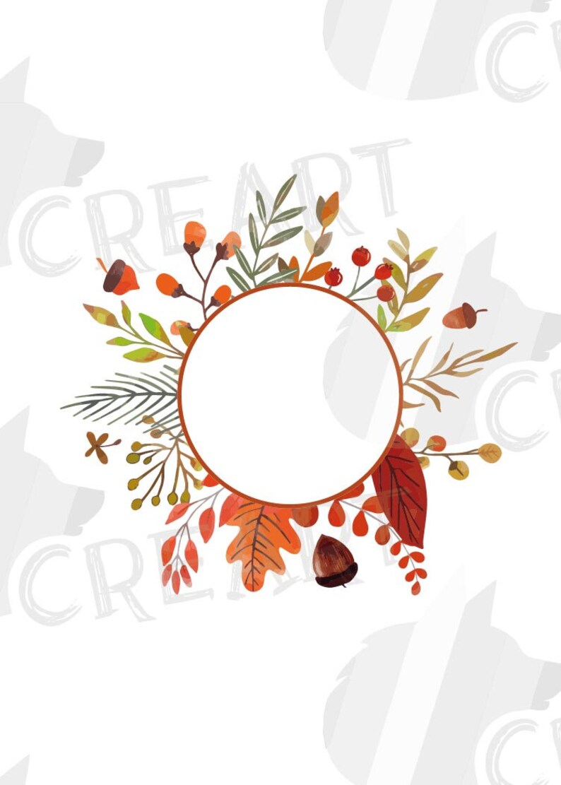 Fall Greeting Card Templates Clip Art. Fall Wedding | Etsy