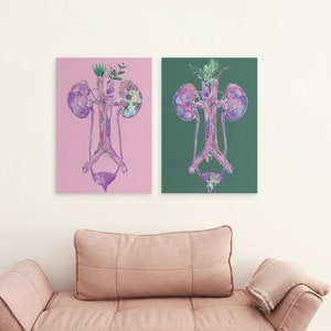 Watercolor Purple Anatomical Urinary Tract System With Succulents ...