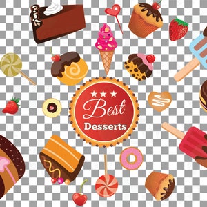 Desserts Clipart Collection, Delicious Cakes Clipart, Cupcakes Clipart ...