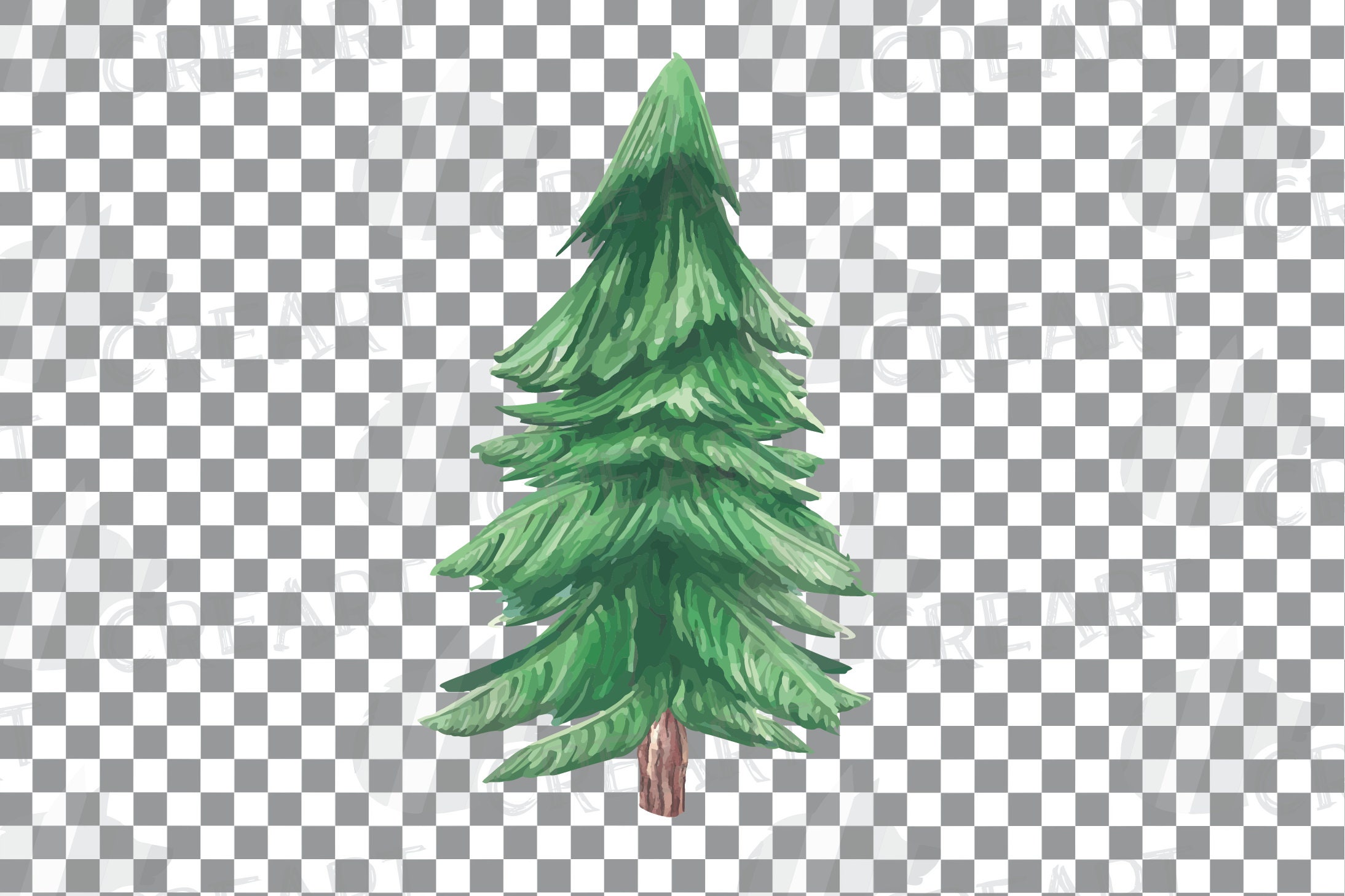 Watercolor Christmas trees clip art. Evergreen pine trees home | Etsy