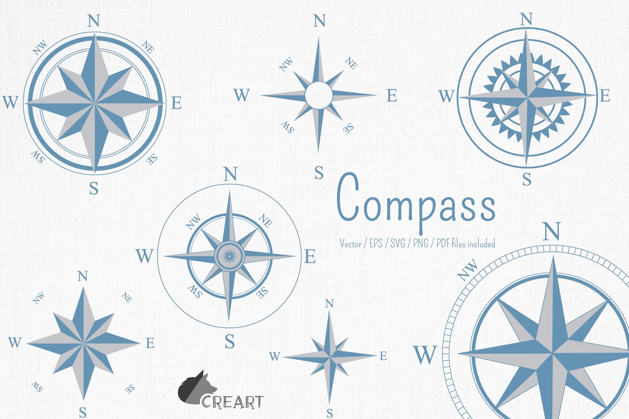 Simple Compass Rose Clip Art