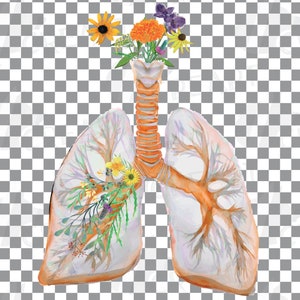 Prairie Flowers Anatomical Lungs Decor Design. Floral Human Lungs Gift ...